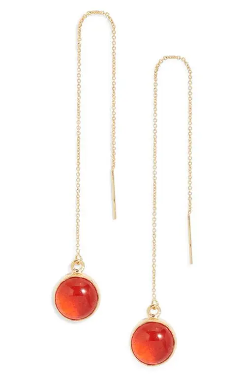 SOKO Umbo Chain Threader Earrings - Red