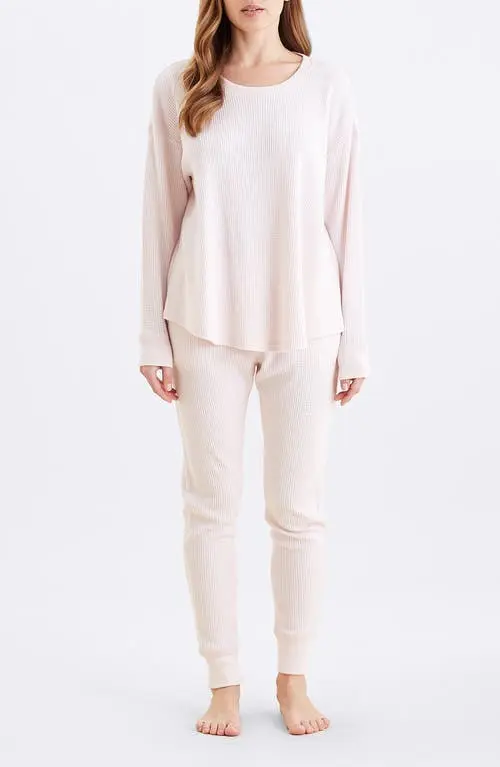 PAPINELLE Waffle Knit Pajamas - Winter Rose