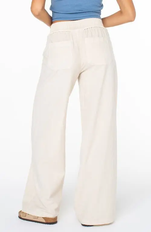 Roxy Drawstring Cotton And Linen Pants - Pumice Stone