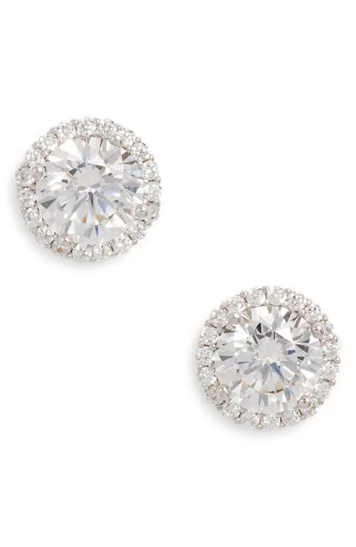 Nordstrom Cubic Zirconia Stud Earrings - Platinum Plated