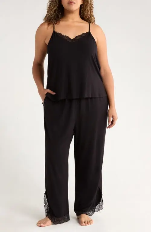 Nordstrom Moonlight Eco Lace Trim Pajamas - Black