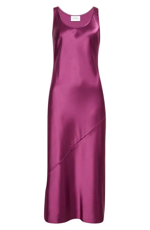 St. John Sleeveless Satin Midi Dress