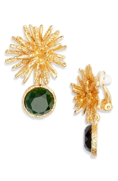 KARINE SULTAN Starburst Clip-on Drop Earrings - Gold