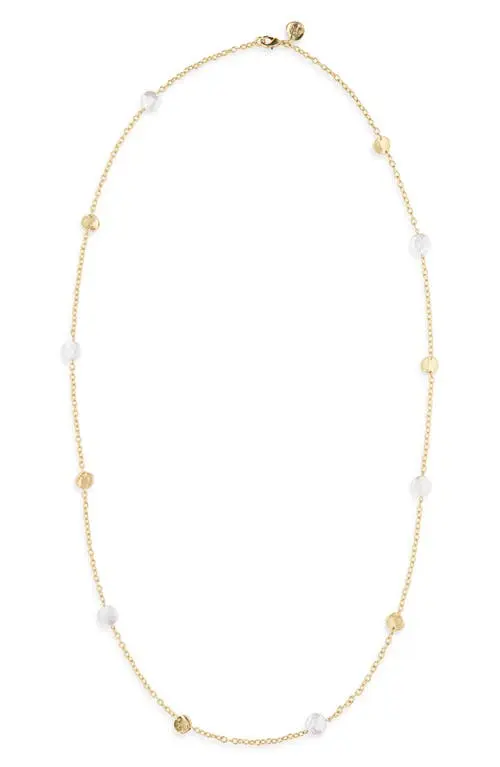 KARINE SULTAN Coin & Pearl Station Necklace - Gold