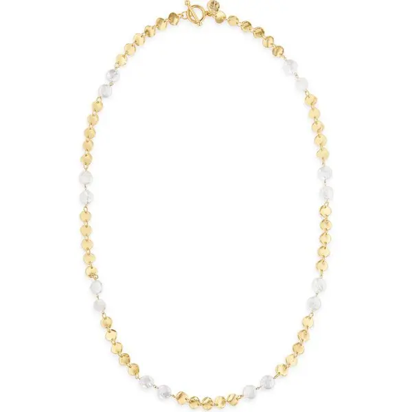 KARINE SULTAN Mini Coin & Pearl Station Necklace - Gold