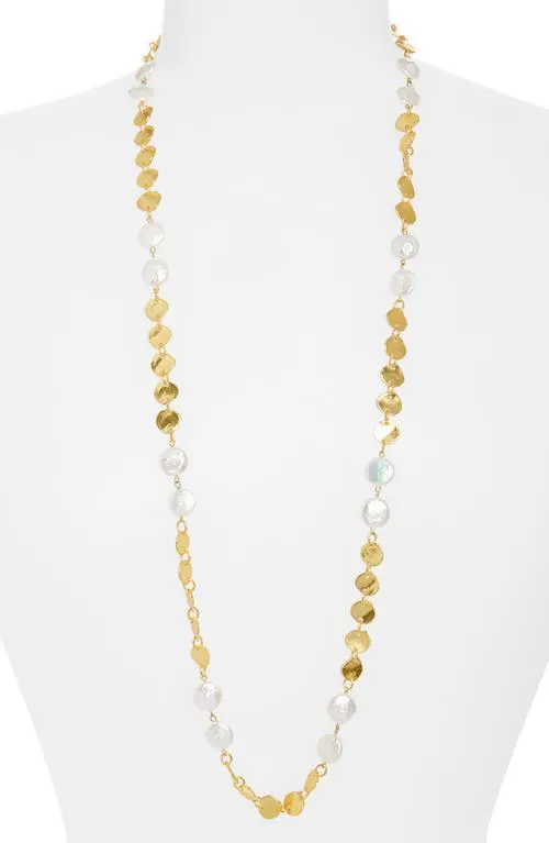 KARINE SULTAN Mini Coin & Pearl Station Necklace