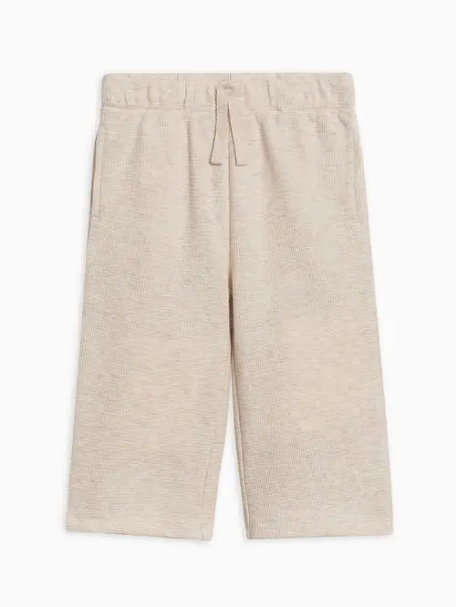 KENDI Clove Waffle Knit Straight Leg Pants - Heather Oat