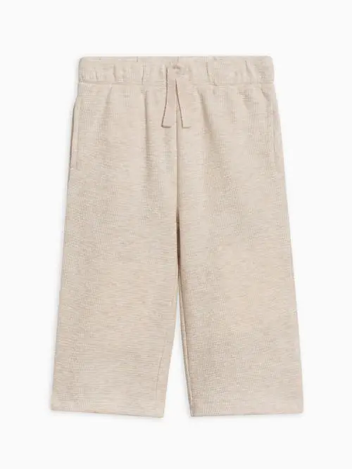 KENDI Clove Waffle Knit Straight Leg Pants - Heather Oat