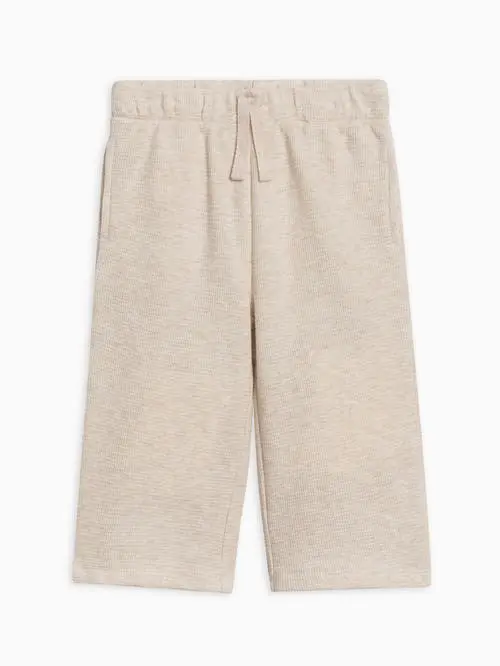 KENDI Clove Waffle Knit Straight Leg Pants - Heather Oat