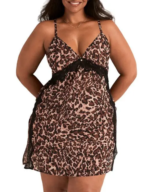 ADORE ME Kelee Slip Lingerie - Animal Brown