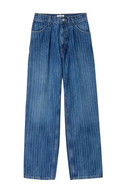 Sandro Wide-leg Pinstriped Jeans