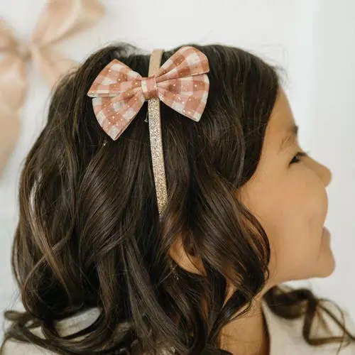 SWEET WINK Gingham Tulle Bow Headband