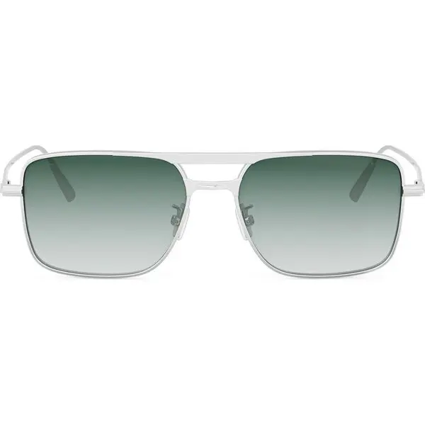 Dior Rectangular Sunglasses - Shiny Palladium/green