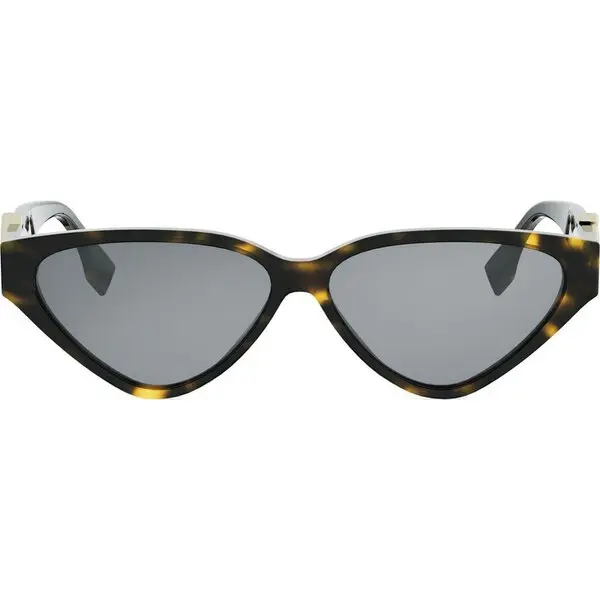 Fendi Ff Diamonds 57mm Cat Eye Sunglasses - Dark Havana/smoke
