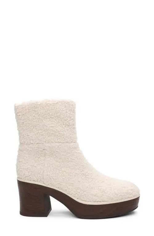 Sanctuary Faux Shearling Platform Bootie - Creme