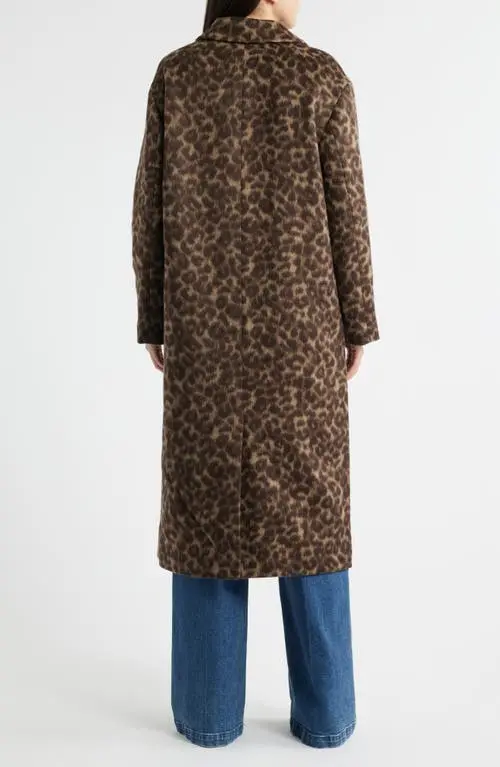 Madewell Leopard Print Brushed Jacquard Trench Coat