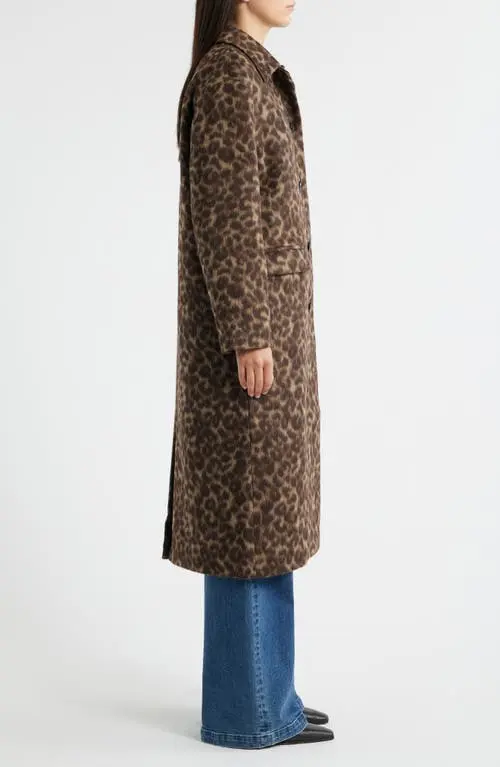 Madewell Leopard Print Brushed Jacquard Trench Coat