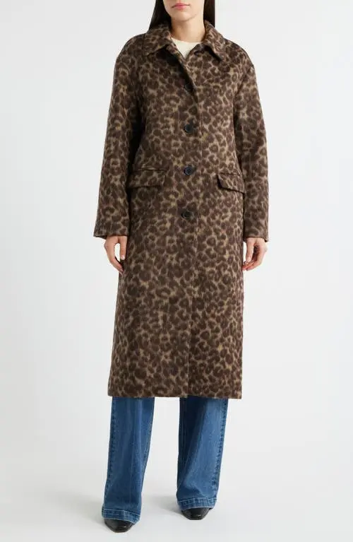 Madewell Leopard Print Brushed Jacquard Trench Coat