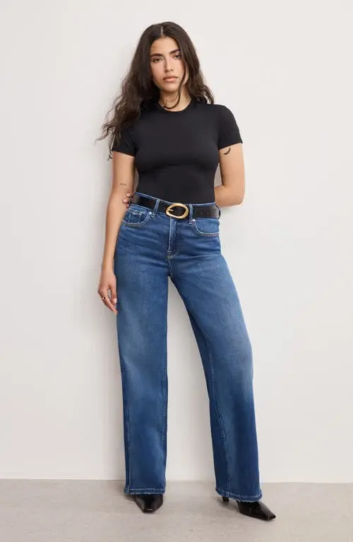 Good American Soft-tech Good Petite Wide Leg Jeans