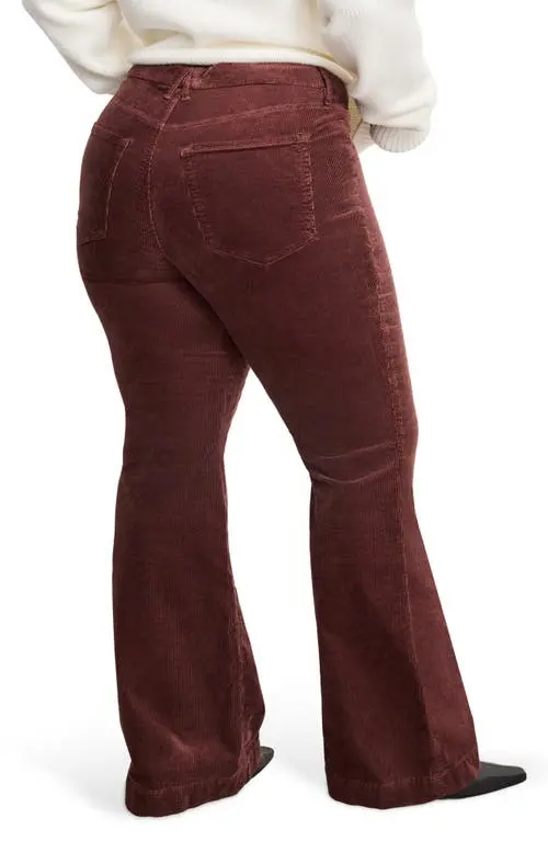Good American Good Legs Patch Pocket Flare Corduroy Pants - Walnut004