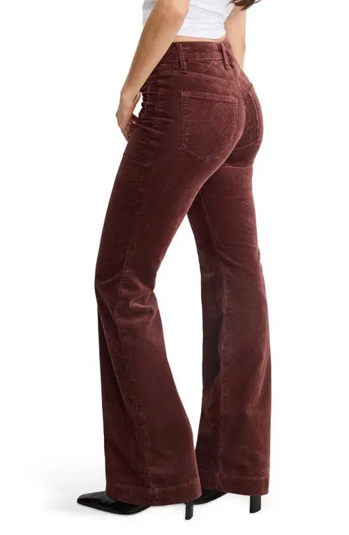 Good American Good Legs Patch Pocket Flare Corduroy Pants - Walnut004
