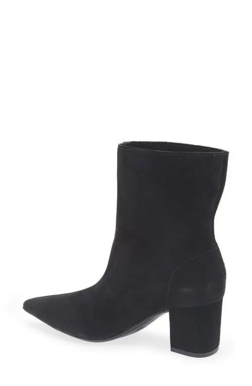 CHOCOLAT BLU Lynette Block Heel Bootie - Black Suede