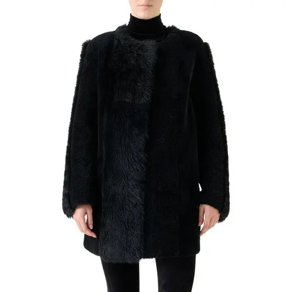 Akris Shearling Coat - Black