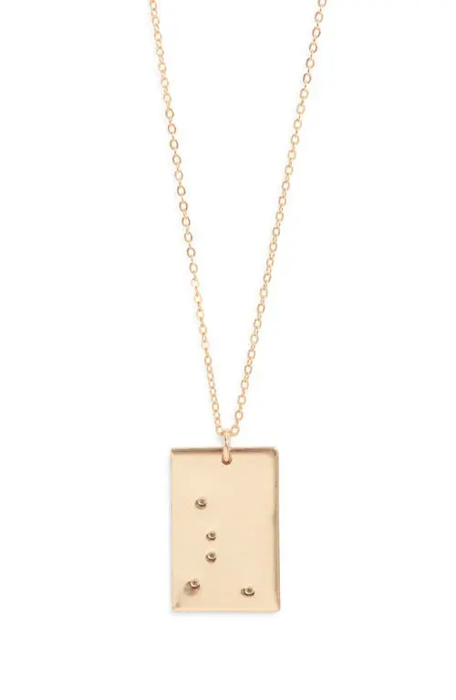 SET & STONES Zodiac Constellation Pendant Necklace - Gold/cancer