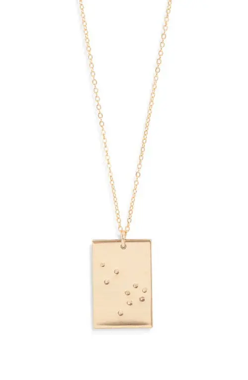 SET & STONES Zodiac Constellation Pendant Necklace - Gold/leo