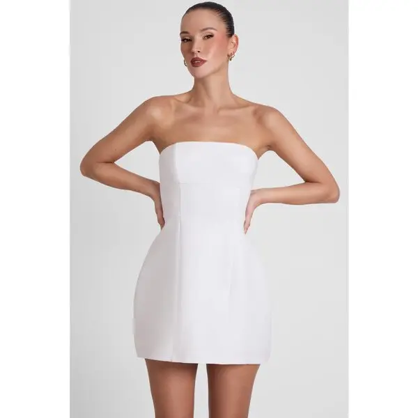 LEAU Strapless Mini Dress - White
