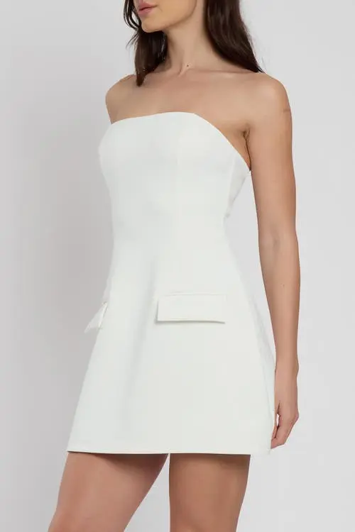 LEAU Strapless Mini Dress With Faux Pocket
