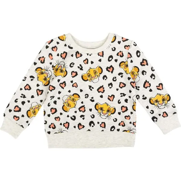 Disney Printed Pullover Sweatshirt - Simba White White
