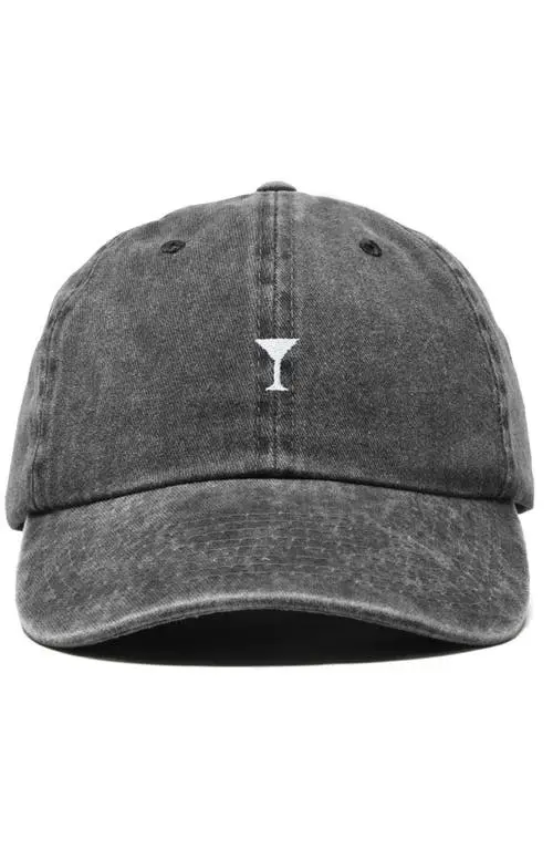 DALIX Martini Design Dad Cap - Washed Black