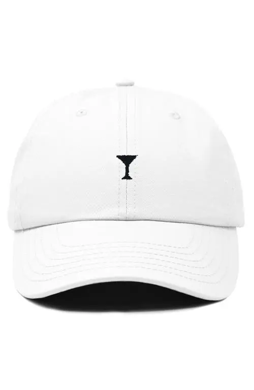 DALIX Martini Design Dad Cap - White
