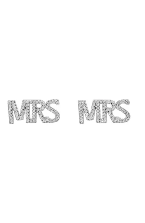 UNTAMED PETALS Mrs. Crystal Stud Earrings - Silver
