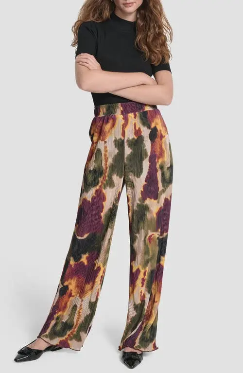 Dkny Plissé Wide Leg Pants