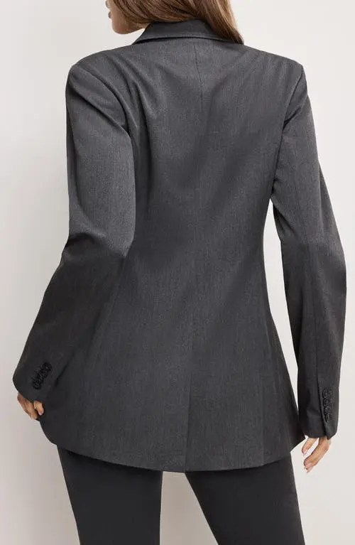 Good American Essential Sculpt Suit Blazer - Dark Heather Gray