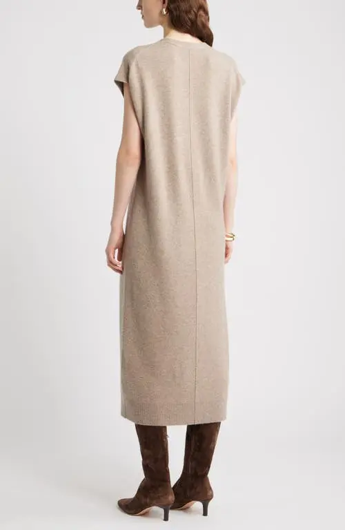 Nordstrom Wool & Cashmere Blend Shift Dress - Beige Bliss