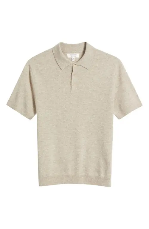 Nordstrom Cashmere Polo - Beige Hummus Heather
