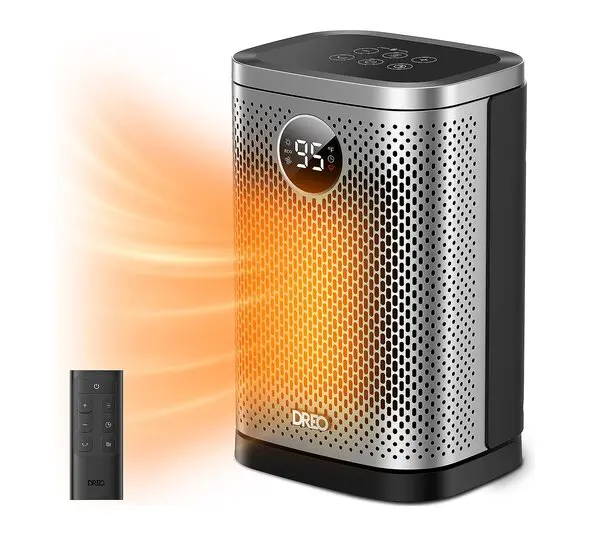 DREO Compact Ceramic Space Heater With Oscillat Ion And Remote