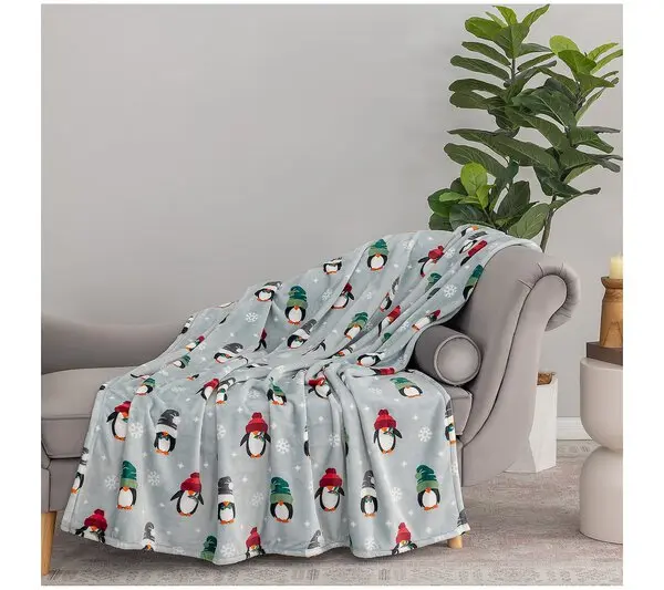 BERKSHIRE BLANKET As Is Berkshire Holiday Animal 60x70 Plush Throw - One-color