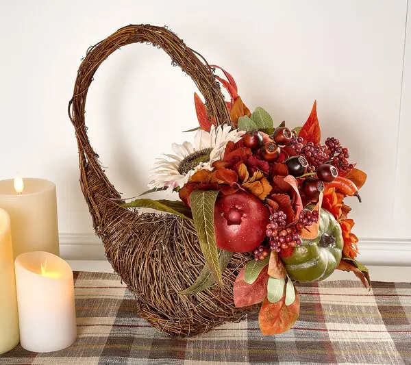 HOME REFLECTIONS 16' Harvest Faux Pumpkin/floral - One-color