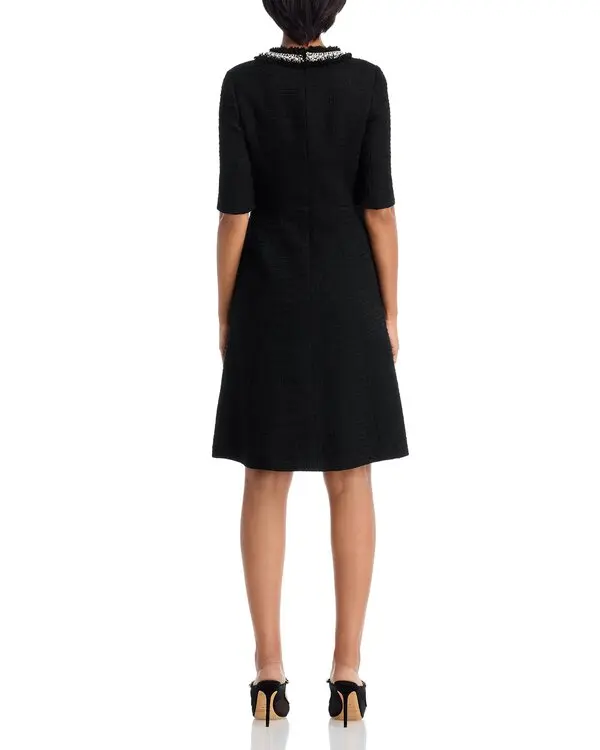 Rickie Freeman For Teri Jon Embellished Tweed Dress - Black