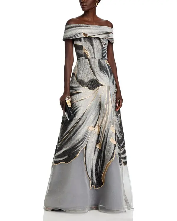Rickie Freeman For Teri Jon Jacquard Gown
