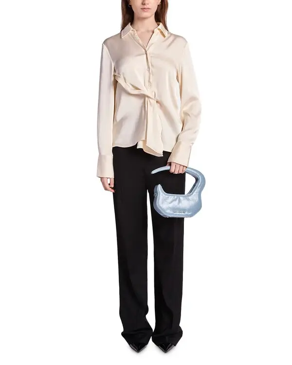 KATE BARTON Draped Button-front Shirt