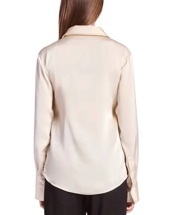 KATE BARTON Draped Button-front Shirt
