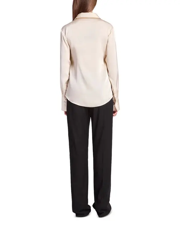 KATE BARTON Draped Button-front Shirt