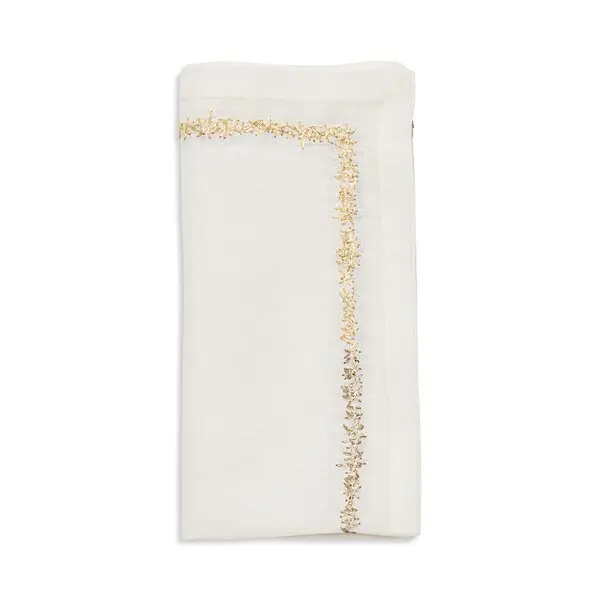 KIM SEYBERT Aurelia Napkin In White, Gold And Silver - White/gold/silver