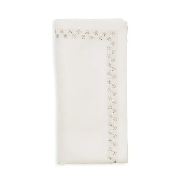 KIM SEYBERT Starry Night Linen Napkin, 21 X 21 - White Silver
