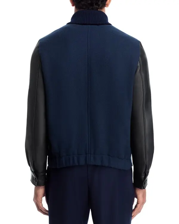 Paul Smith Casual Fit Mixed Media Bomber Jacket